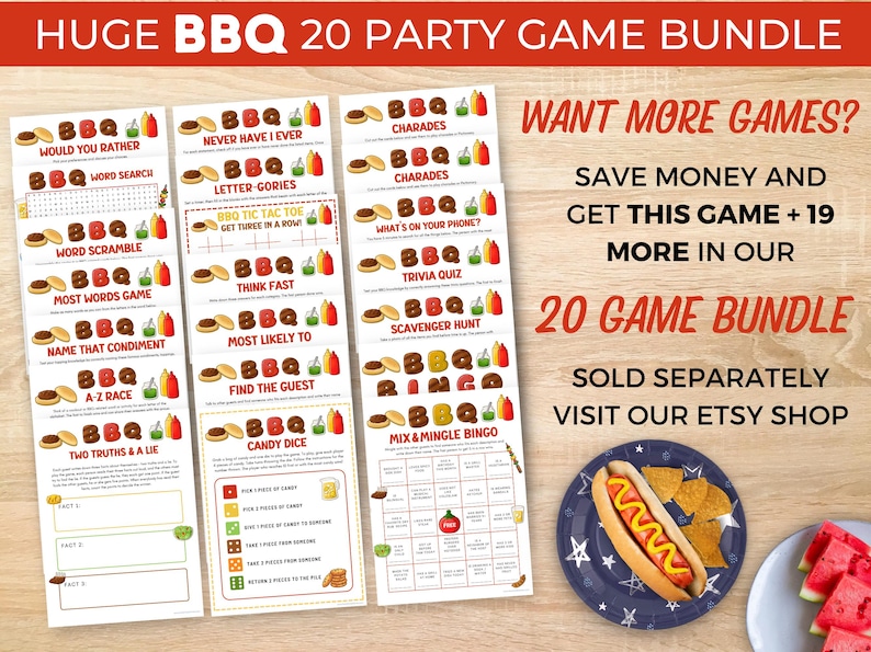 Backyard BBQ Letter-gories Word Game, Summer Cookout Activities, Think ...