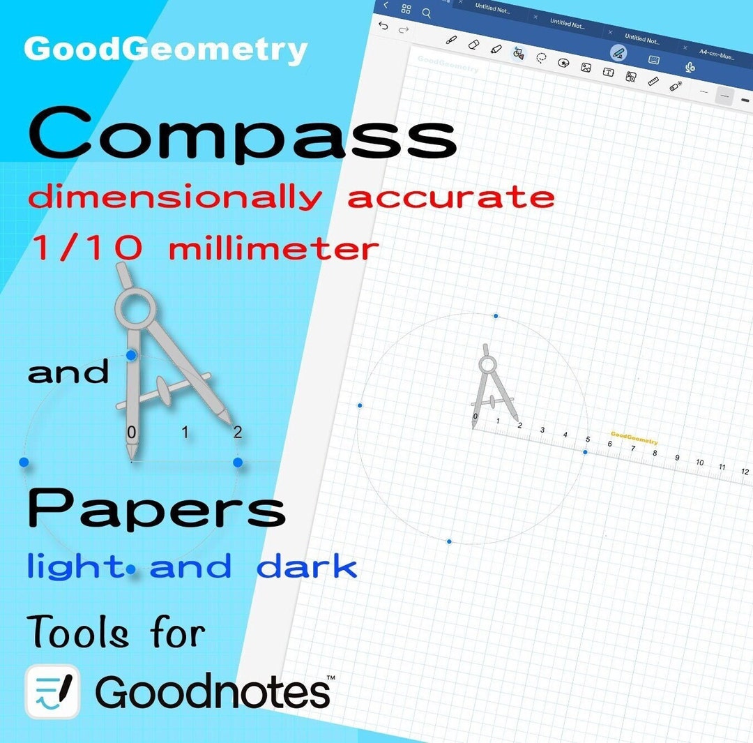 Compass for Goodnotes, Digital Compass, Exact Dimensions, Papers in ...