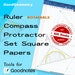 Ruler, Compass, Set Square, Protractor. Rotatable, Exact Dimensions ...