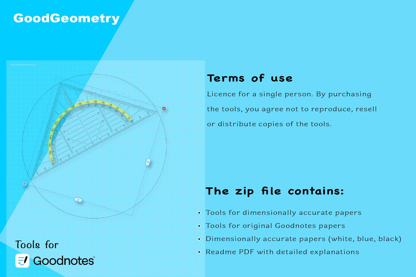 Ruler, Compass, Set Square, Protractor. Rotatable, Exact Dimensions ...