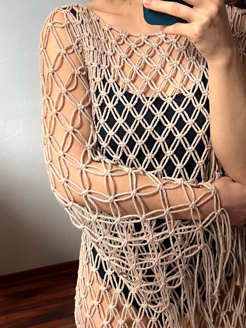 Macrame Beach Dress, Beach Cover Up, Festival Clothing, Beach Party ...