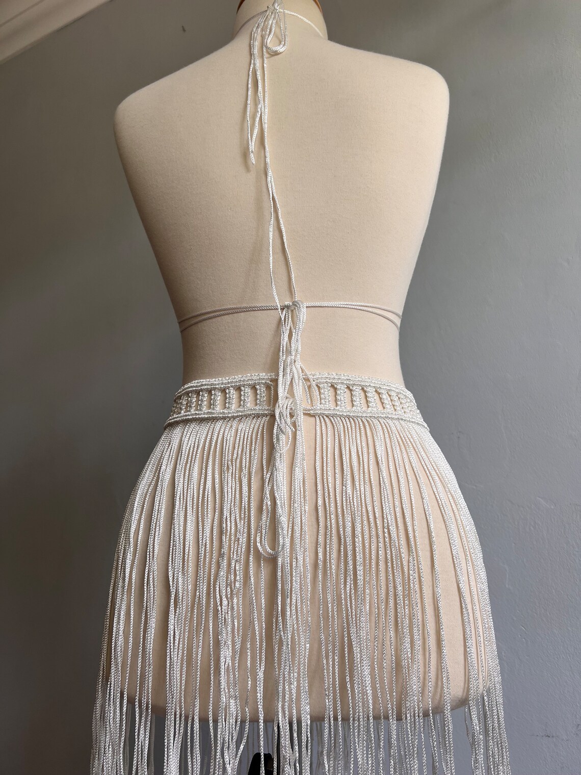 Macrame Set, Macrame Skirt, Macrame Crop Top, Festival Dress, Beach ...