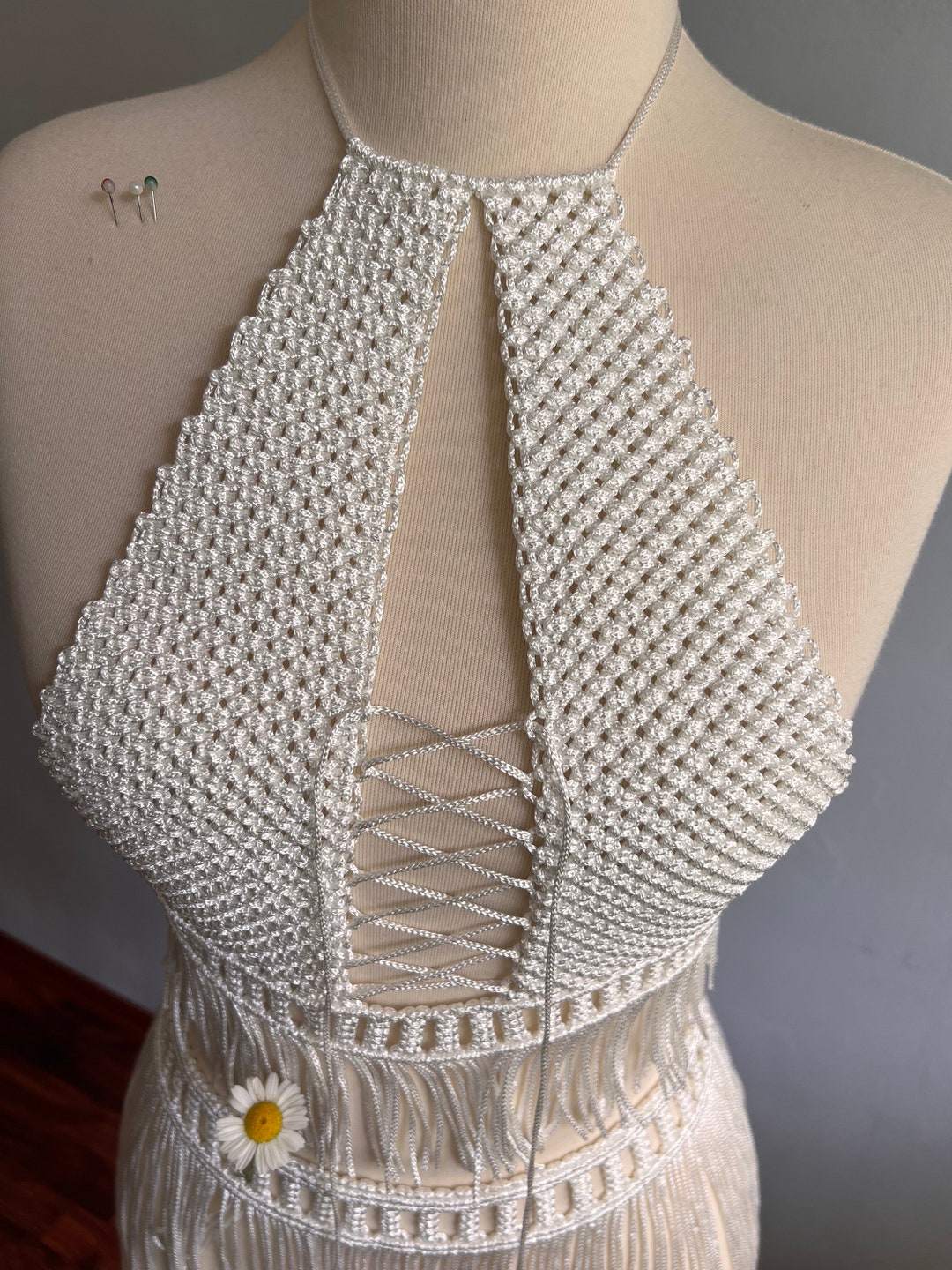 Macrame Set, Macrame Skirt, Macrame Crop Top, Festival Dress, Beach ...