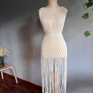 Boho Hippie Wedding Dress, Macrame Wedding Dress, Boho Photoshoot Dress ...