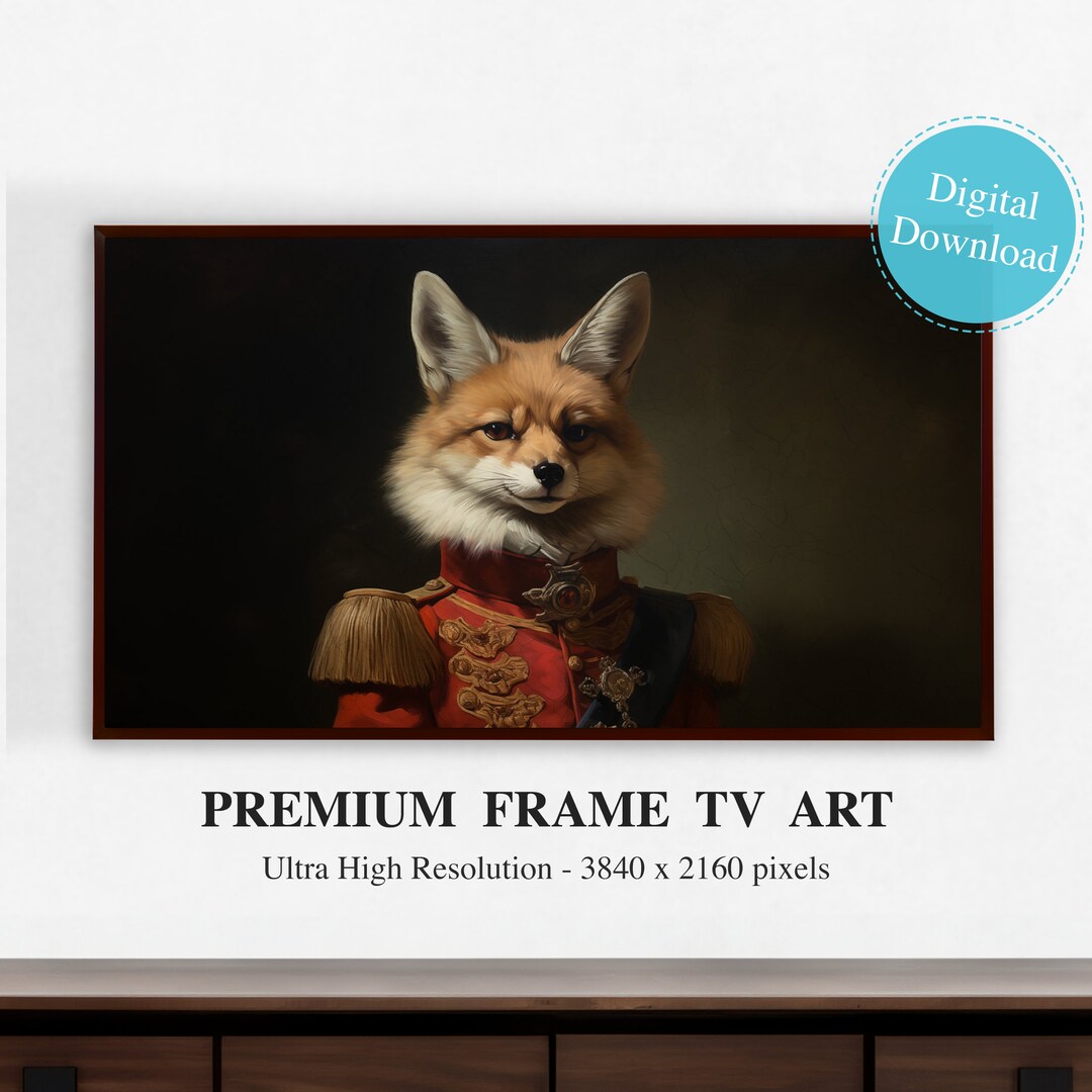 Samsung Frame TV Art, Vintage Red Fox Renaissance Portrait ...
