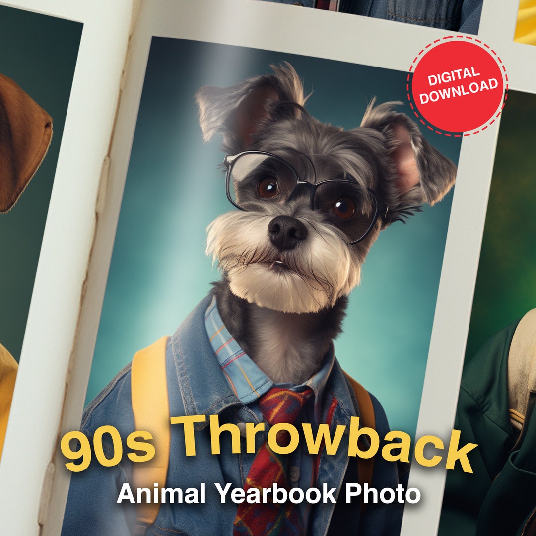 90s Throwback, Schnauzer Portrait, Pet High School Yearbook, Old School ...