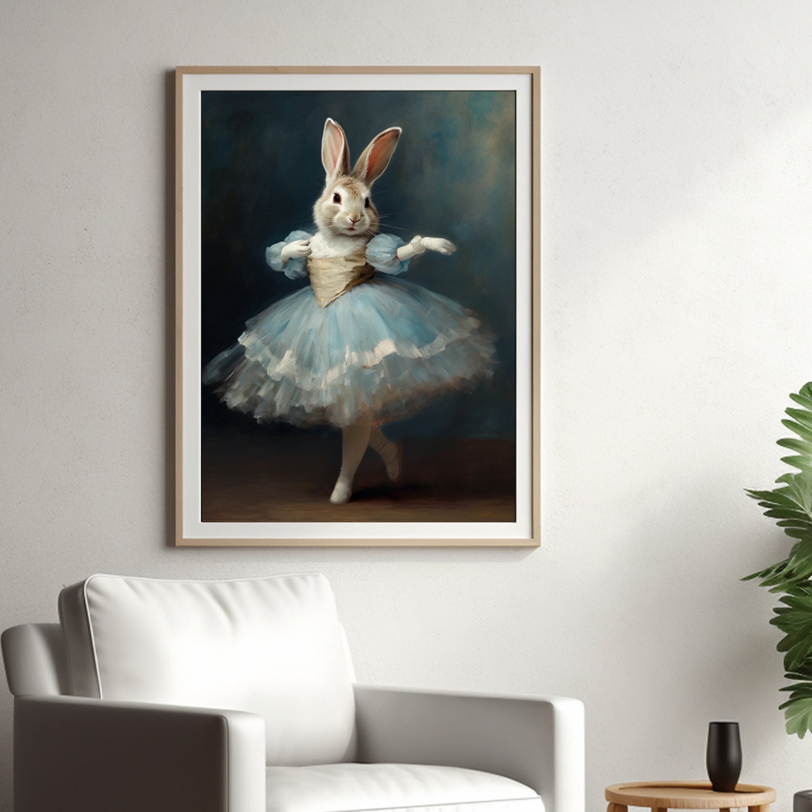 Vintage Rococo Bunny Portrait, Lady Rabbit, Pet Painting Print, Antique Hare Art Poster, Rabbit ...