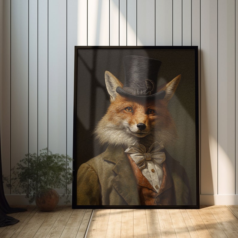 Vintage Gentleman Fox Fox in British Suit Oil Painting - Etsy