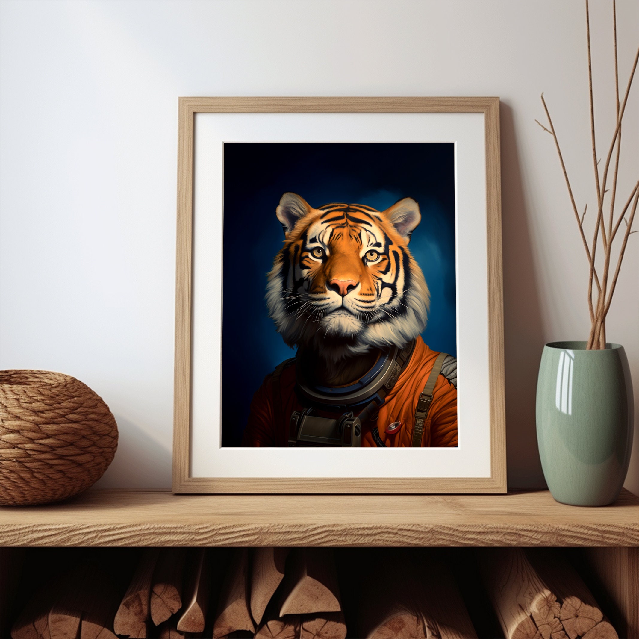 Astronaut Tiger in Space Suit Futuristic Sci-fi Poster - Etsy