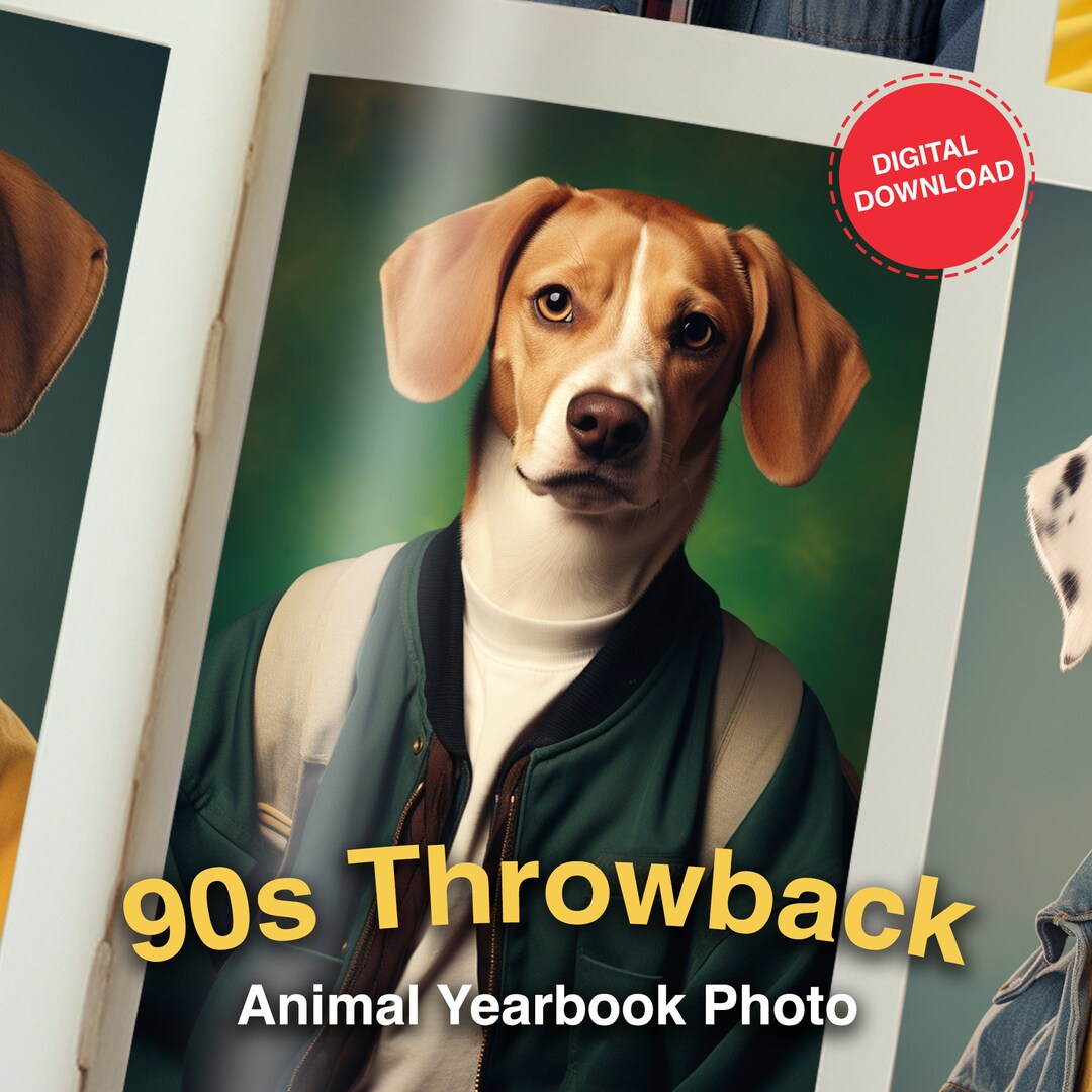 90s Throwback, Beagle Dog Portrait, Pet High School Yearbook, Old ...