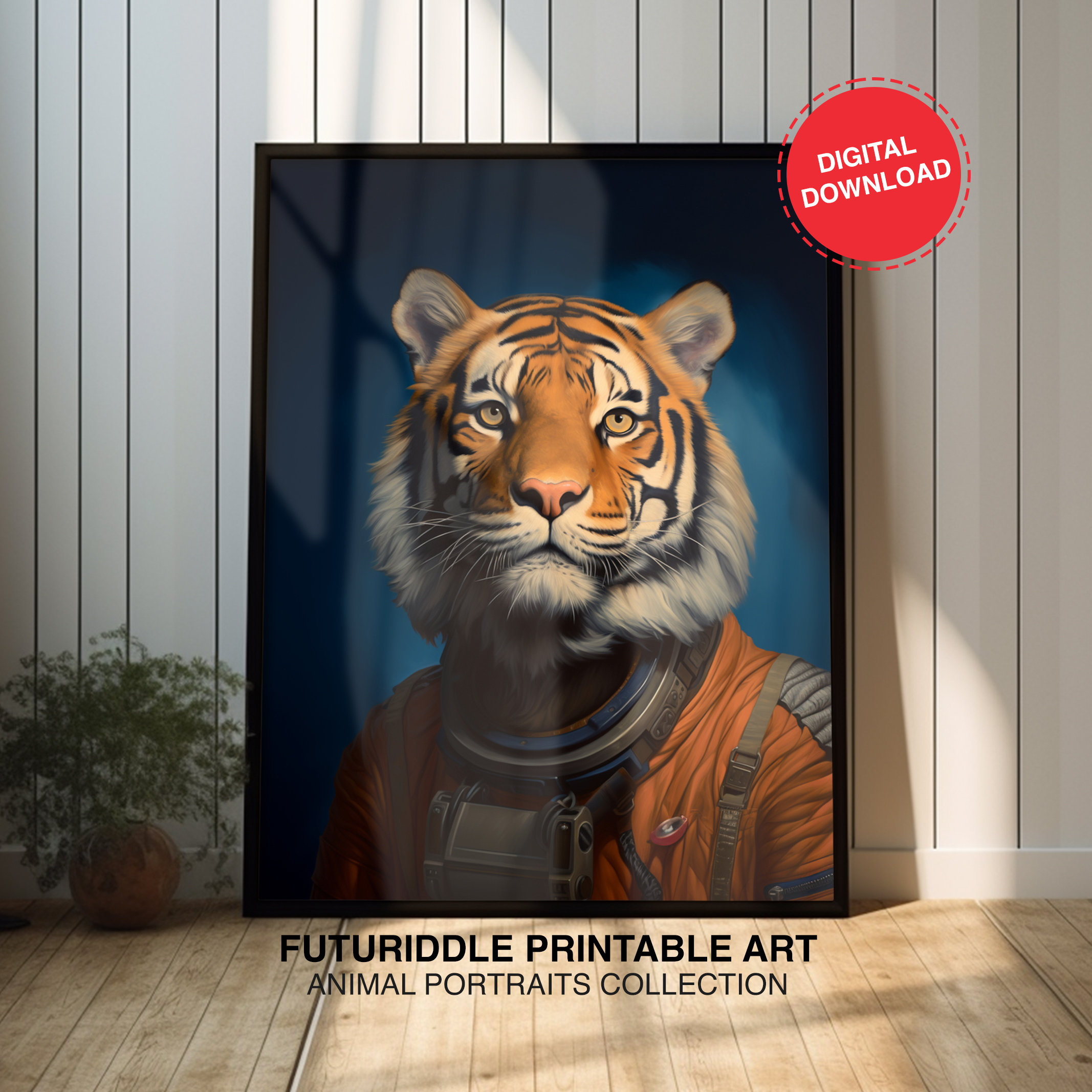 Astronaut Tiger in Space Suit Futuristic Sci-fi Poster - Etsy