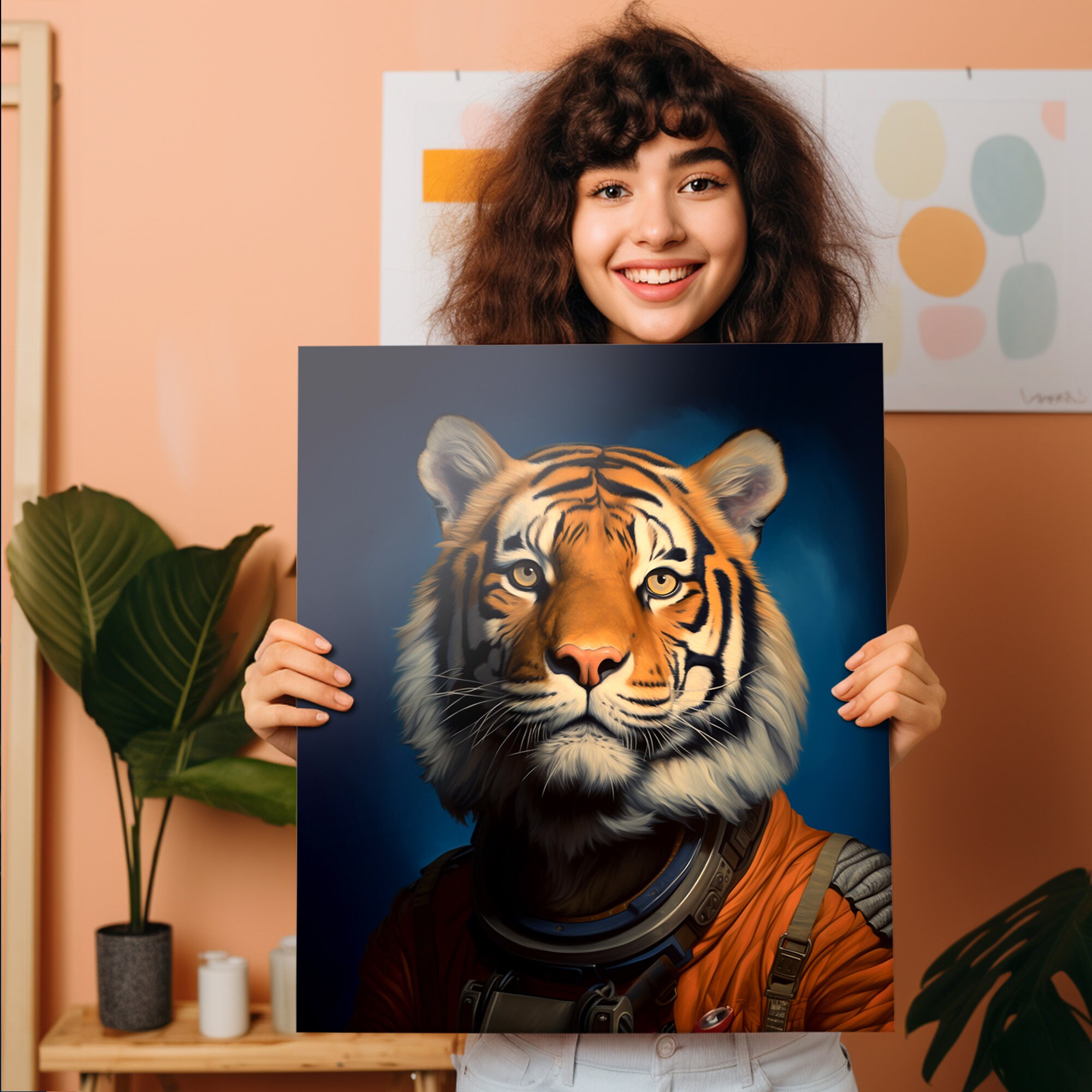 Astronaut Tiger in Space Suit Futuristic Sci-fi Poster - Etsy