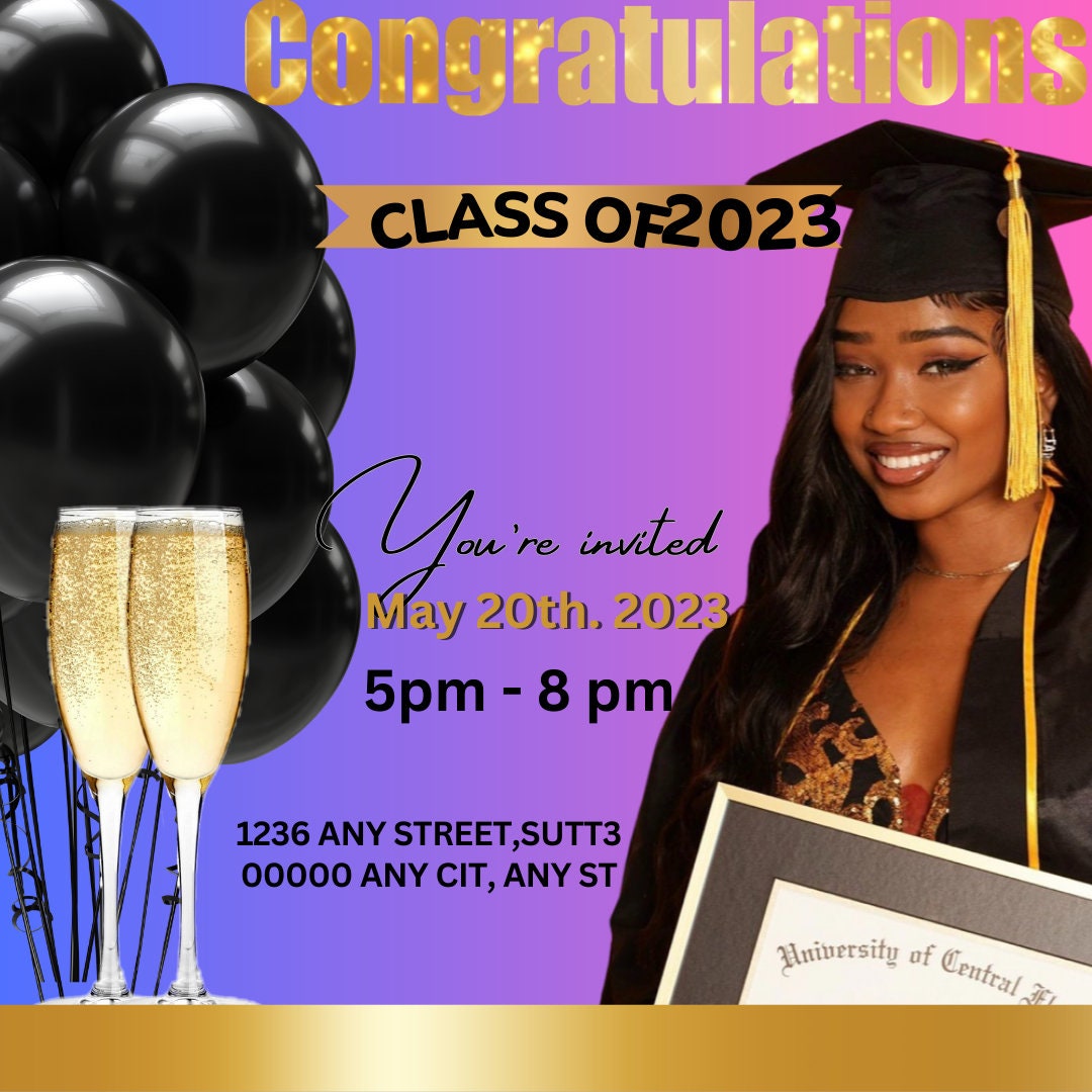 Graduation Party Flyer DIY Flyer Template Design Graduation - Etsy