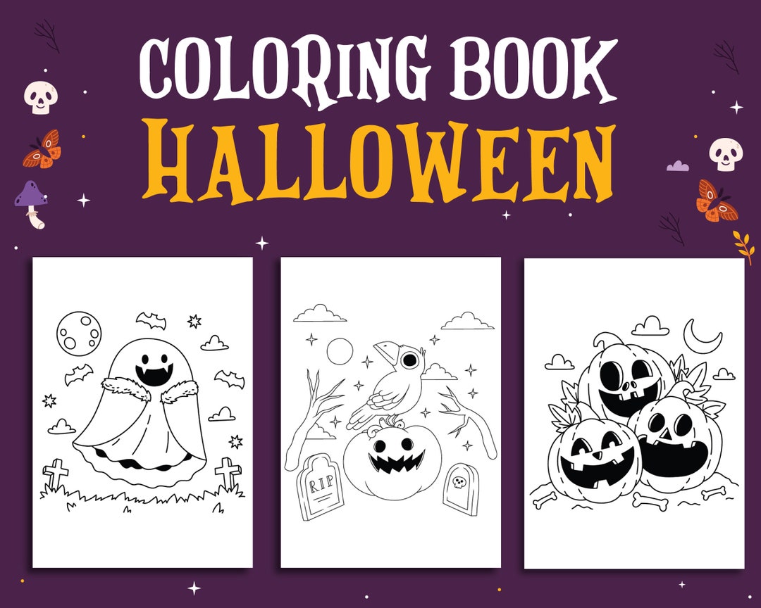 Halloween Coloring Book Coloring Pages Digital Download - Etsy