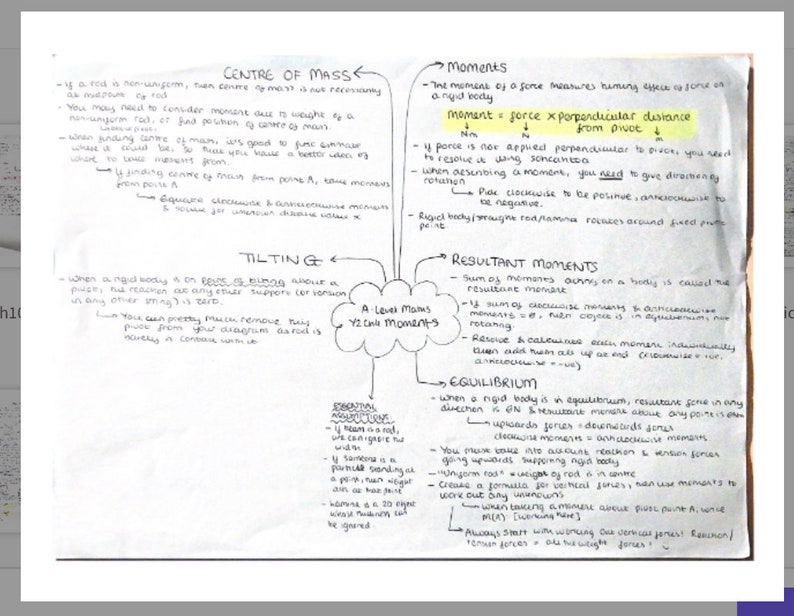 Edexcel A-level Maths Mechanics A* Summary Mind Maps (year 1/AS and ...