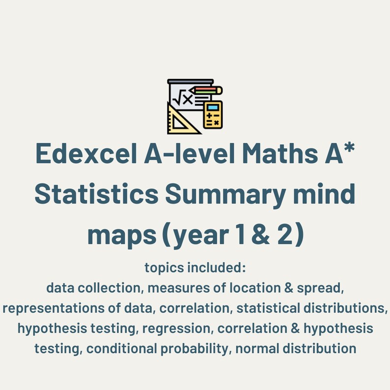 Edexcel A-level Maths Statistics A* Summary Mind Maps (year 1/AS and Year 2/A2) - Etsy
