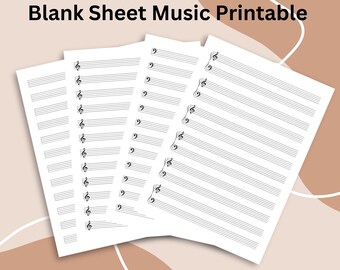 Blank Sheet Music Printable Instant Download - Etsy