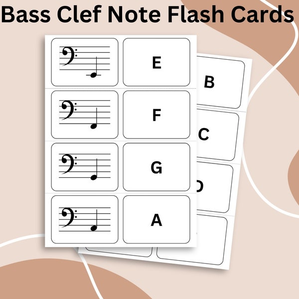 Music Note Flash Cards - Etsy