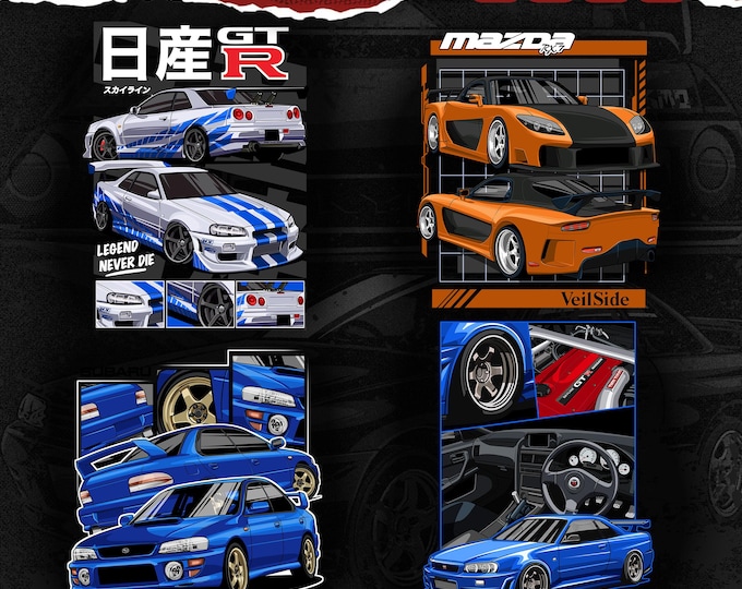 JDM Tshirt Design PNG, Cars Graphic, Tshirt Digital File, Clothing ...