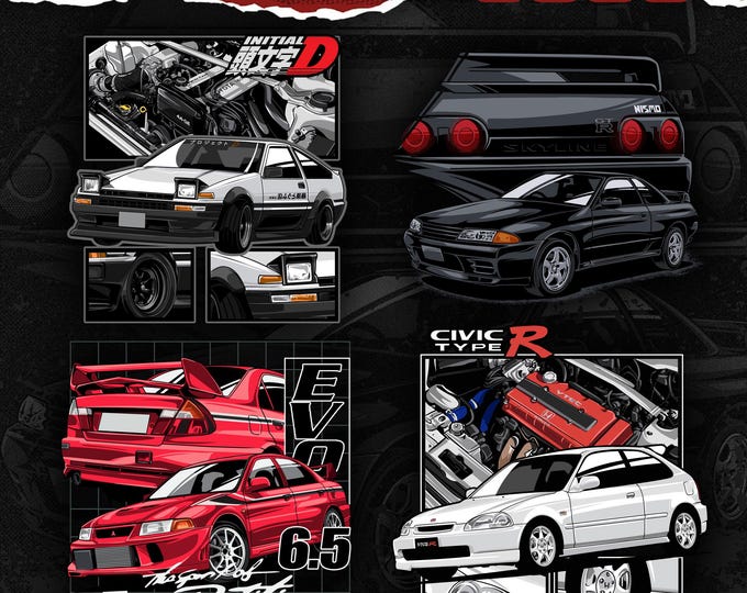 JDM Tshirt Design PNG, Cars Graphic, Tshirt Digital File, Clothing ...