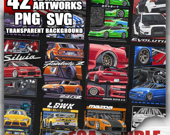 JDM Tshirt Design PNG, Cars Graphic, Tshirt Digital File, Clothing ...