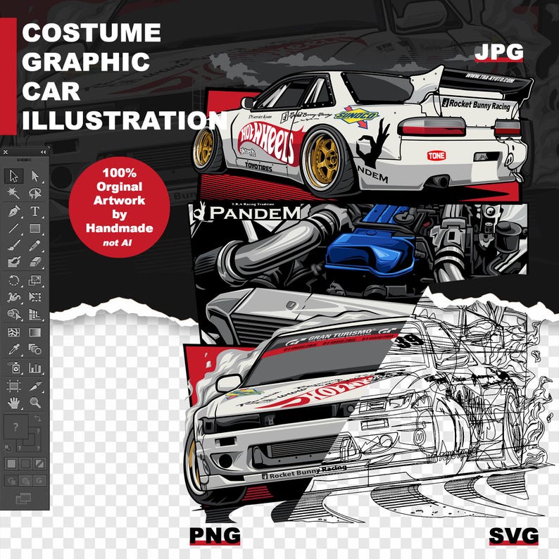 Costume Car Graphic Illustration, Vector Car Illustration, Automotive ...