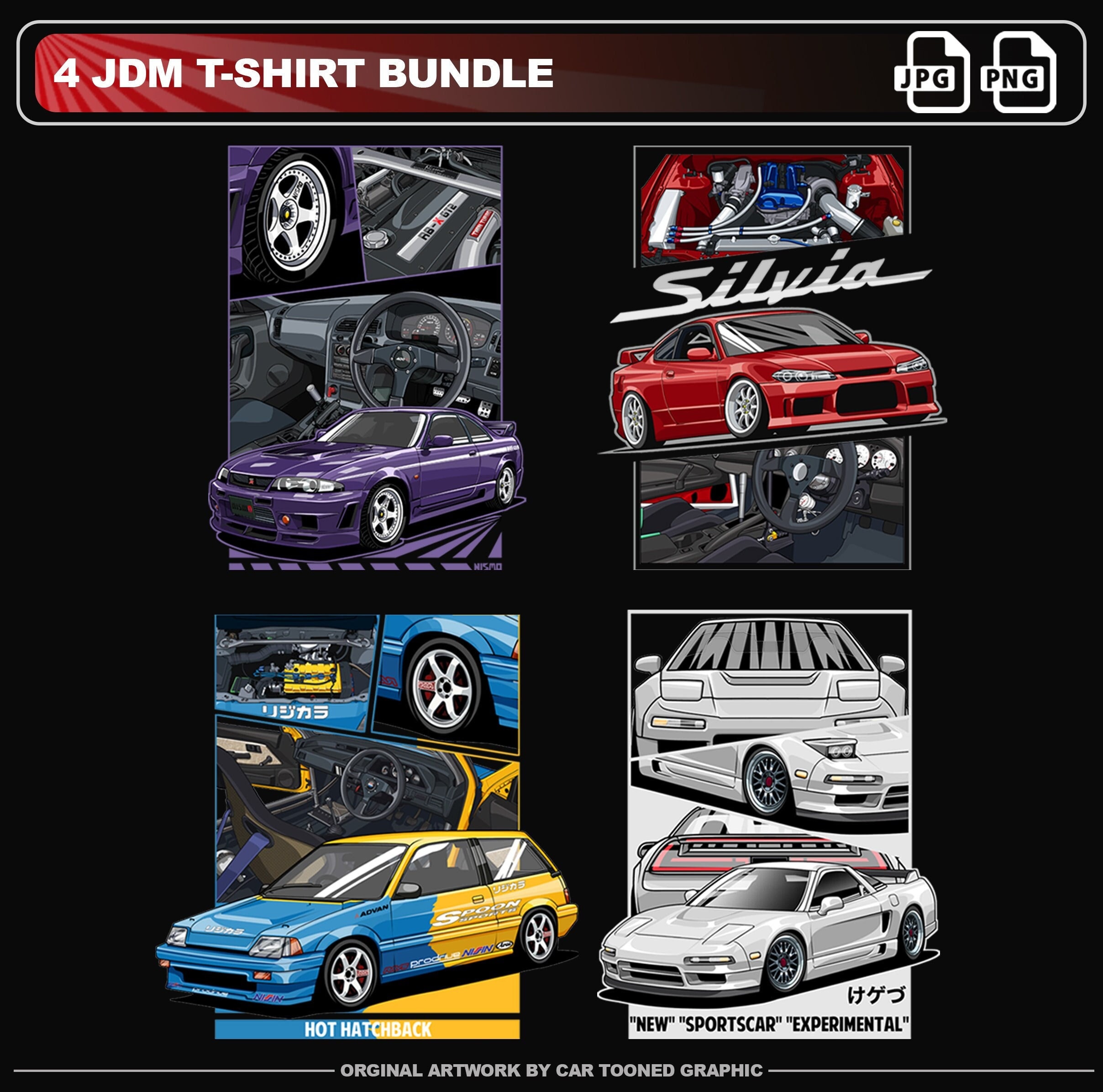 JDM Tshirt Design PNG, Cars Graphic, Tshirt Digital File, Clothing ...