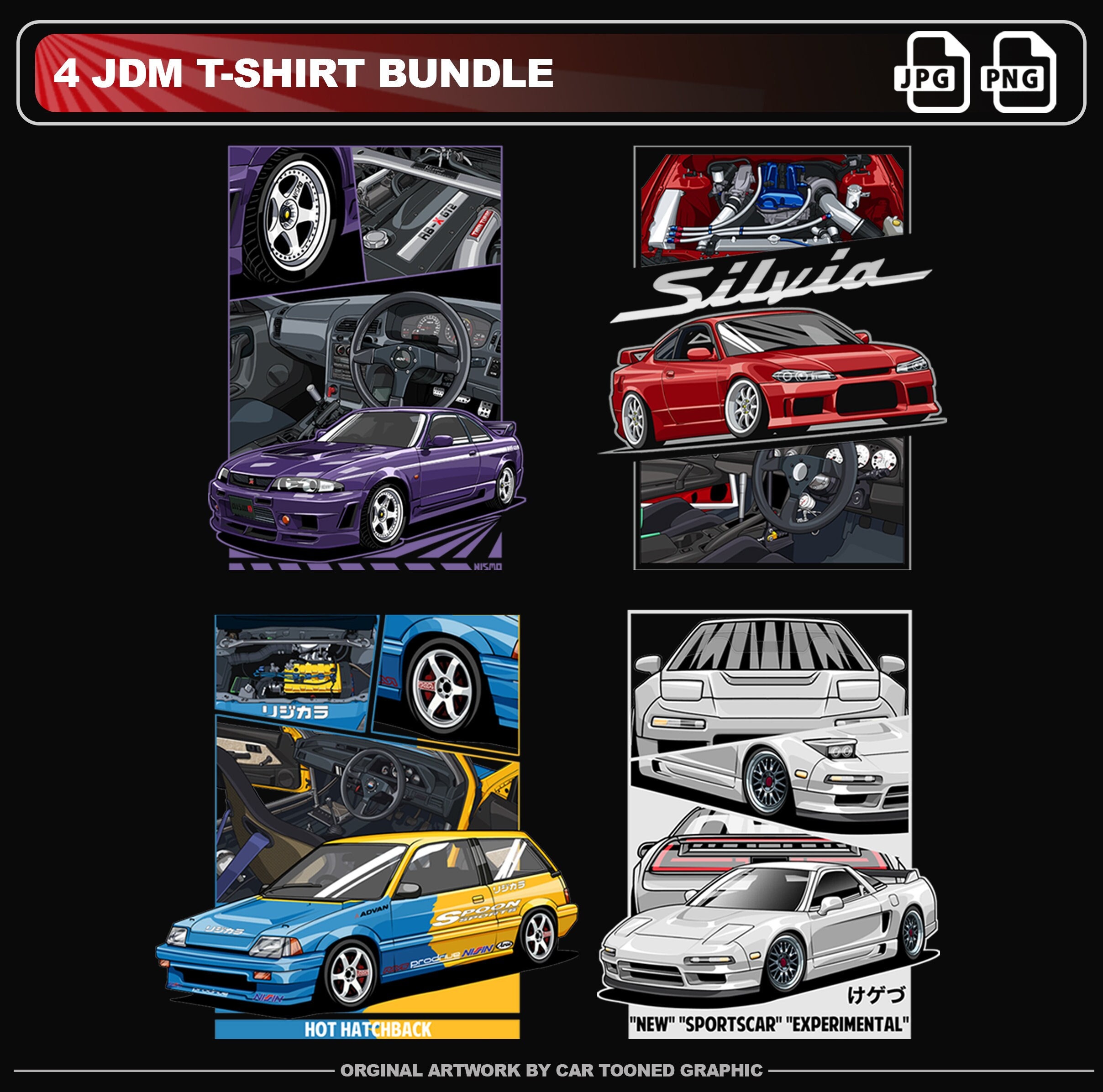 JDM Tshirt Design PNG Cars Graphic Tshirt Digital File - Etsy