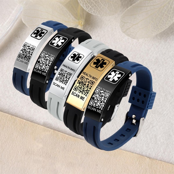 Medical Id Bracelet Women Qr Code - Etsy
