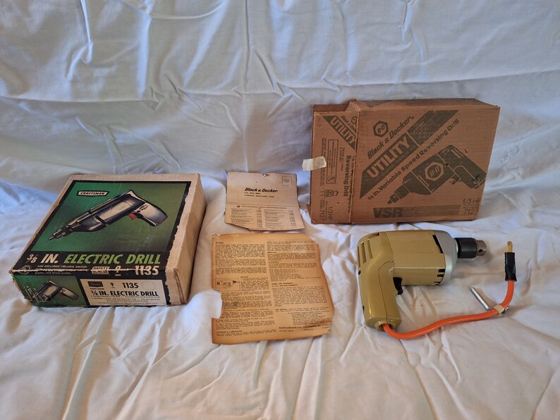 Vintage 1969 Craftsman and Black and Decker Drills - Etsy