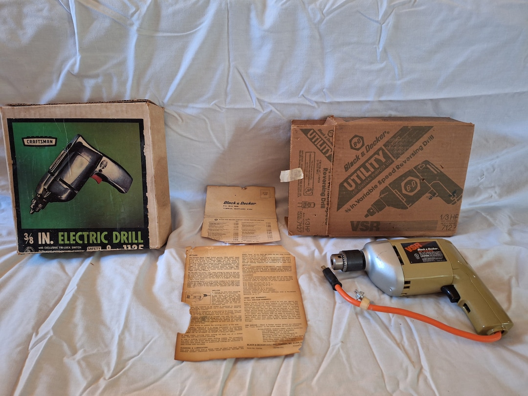 Vintage 1969 Craftsman and Black and Decker Drills - Etsy
