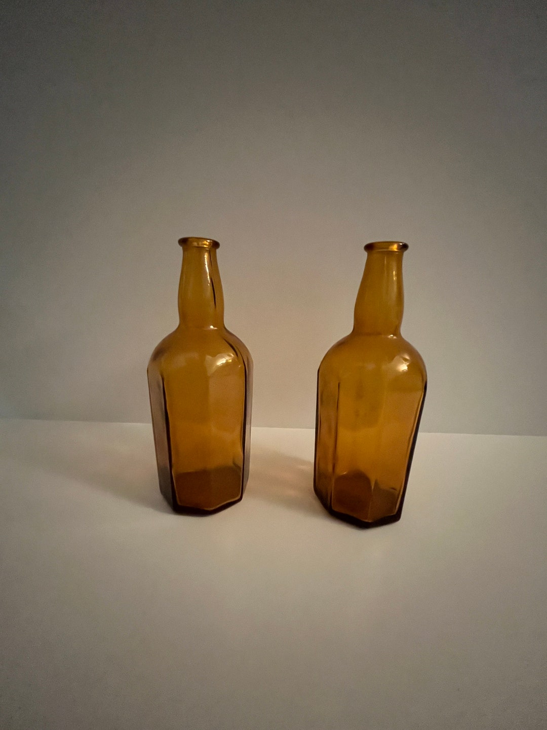 CO Japan Octagon Amber Bottles- Set of 2 - Etsy