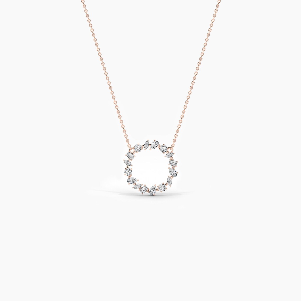 14k, 18k Gold Multi Shaped Lab-grown Diamond Necklaces for Women ...