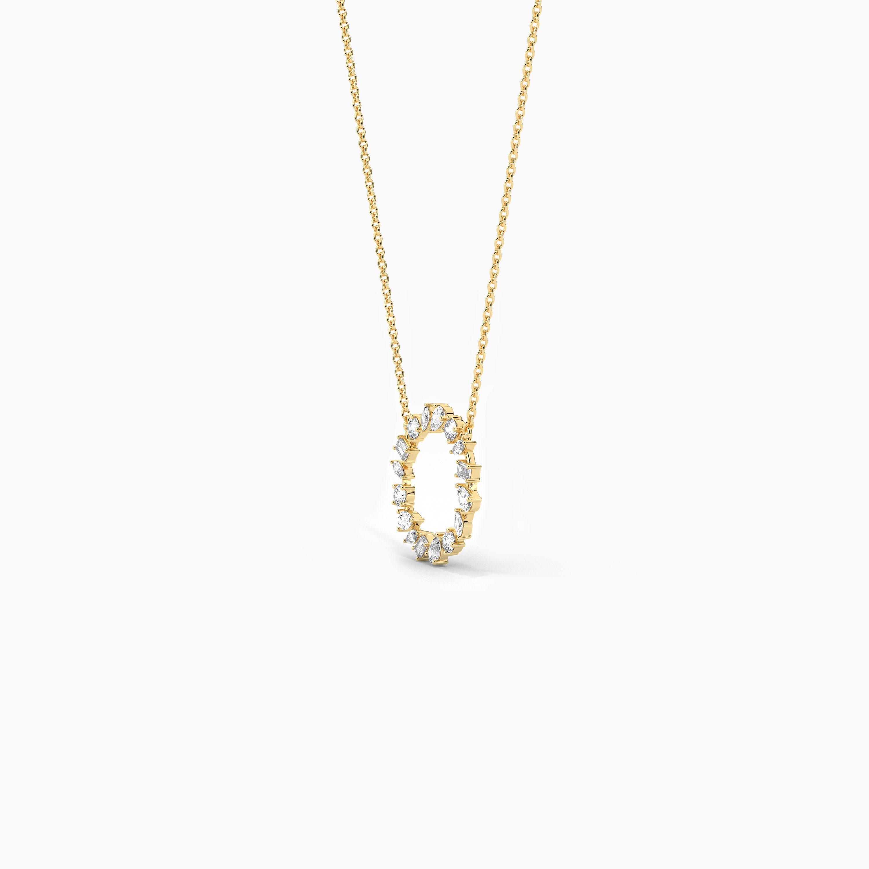 14k, 18k Gold Multi Shaped Lab-grown Diamond Necklaces for Women ...