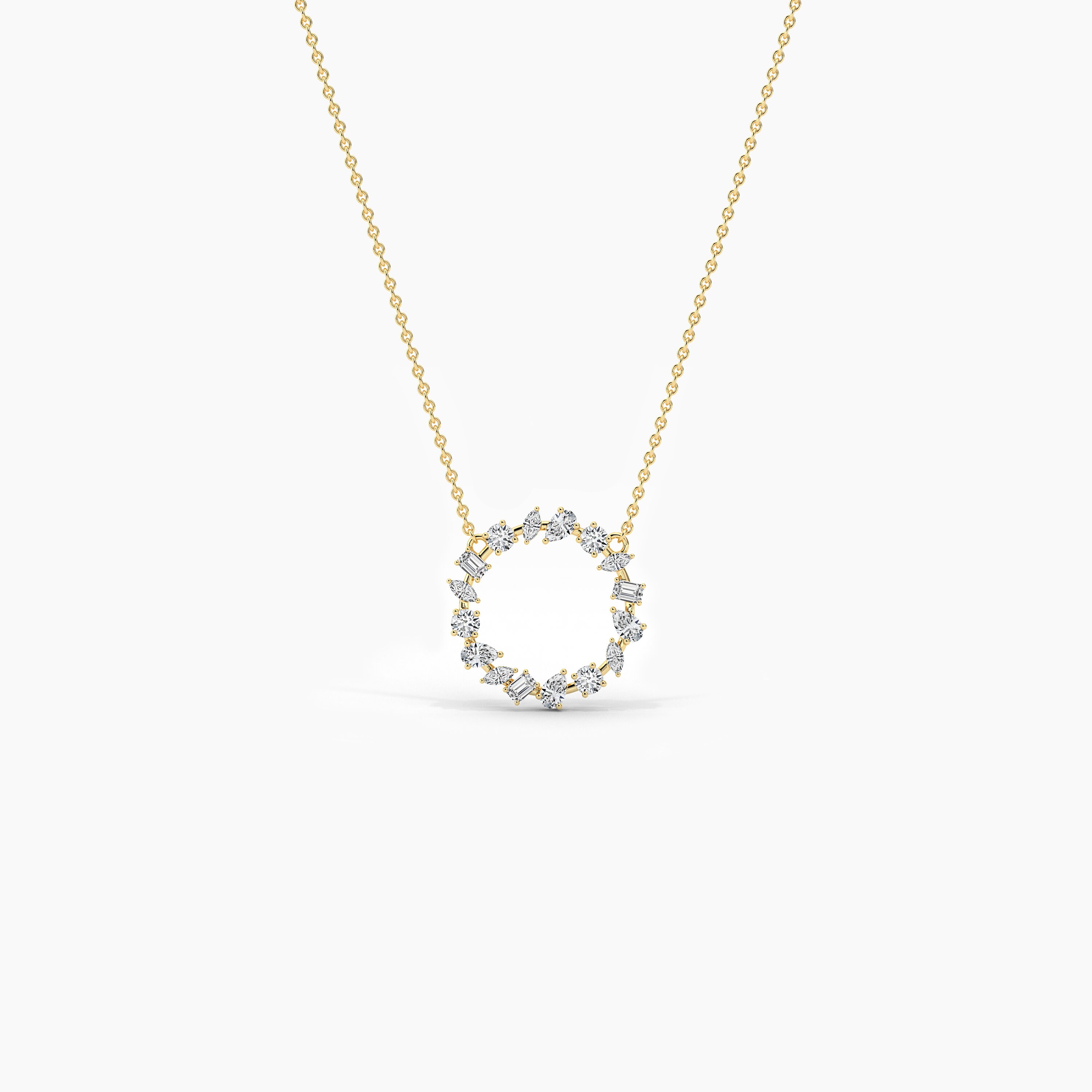 14k, 18k Gold Multi Shaped Lab-grown Diamond Necklaces for Women ...