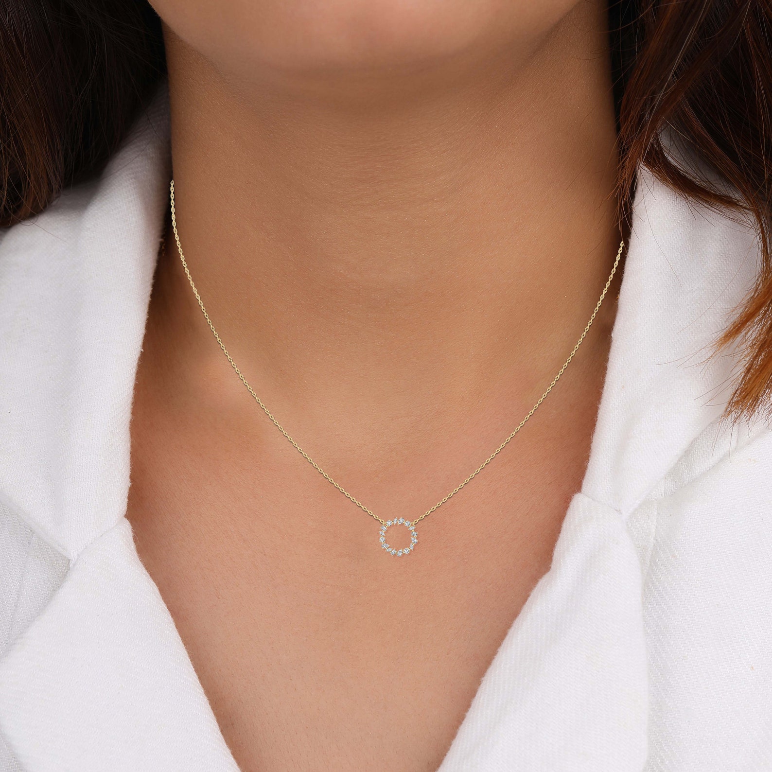14k, 18k Gold Multi Shaped Lab-grown Diamond Necklaces for Women ...