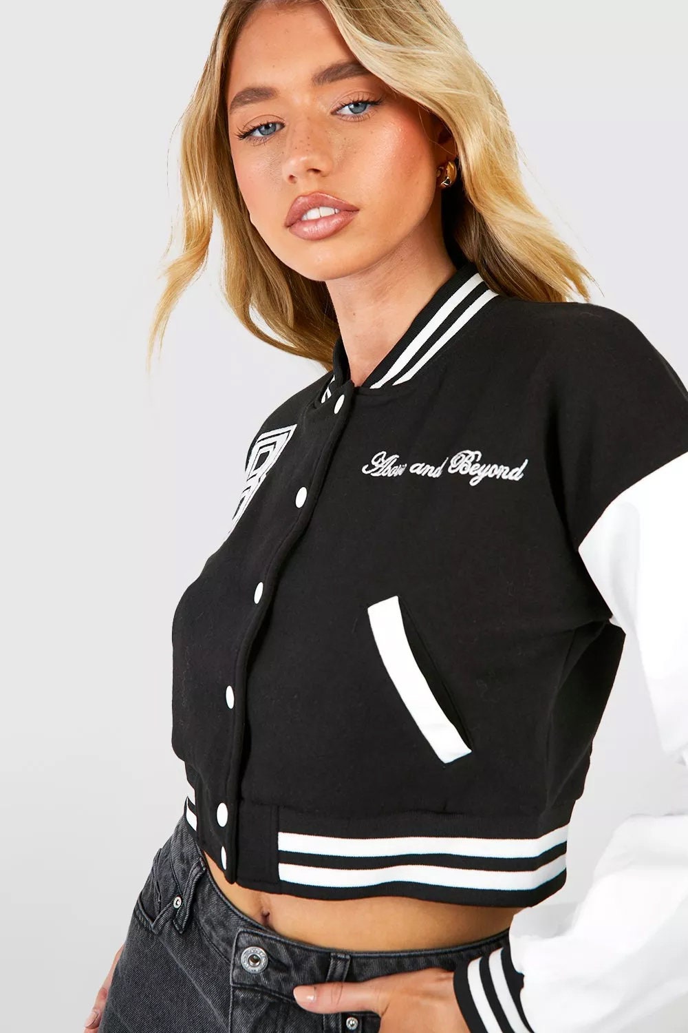 Crop Top Varsity Jacket custom Varsity Ladies Jacket With Embroidery ...