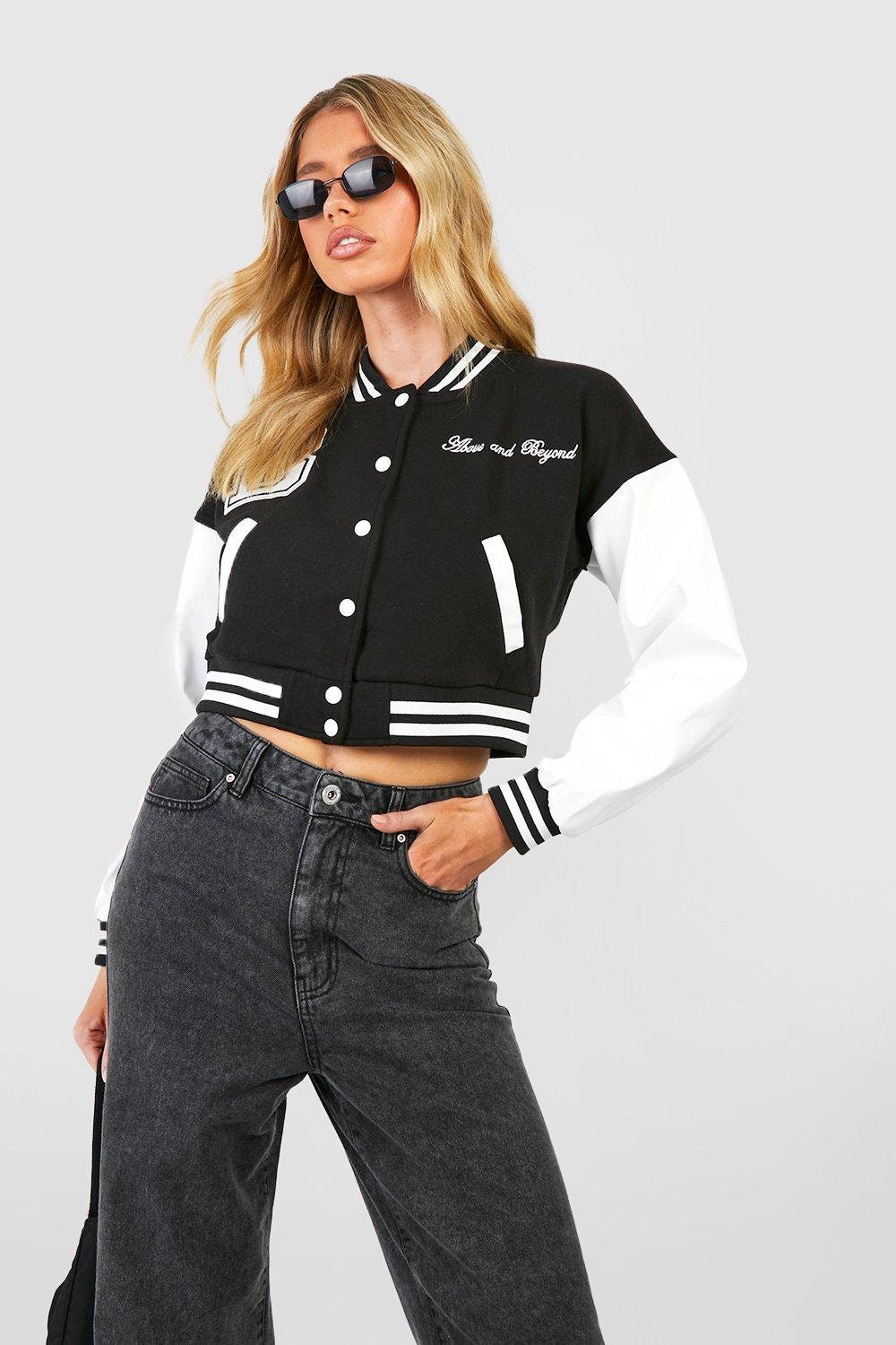Crop Top Varsity Jacket custom Varsity Ladies Jacket With Embroidery ...