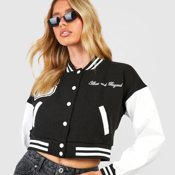 Varsity Jacket Crop Women - Etsy