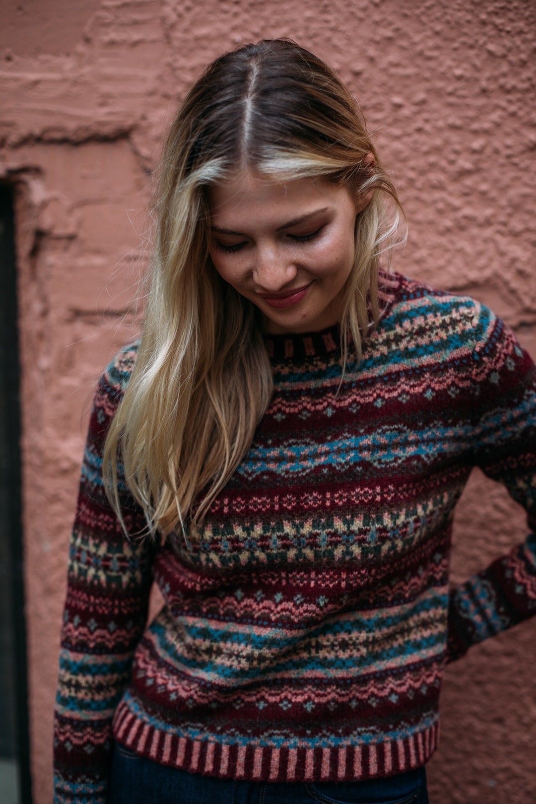 Fairisle Westray Sweater by Eribe in Aphrodite Colour 100% Shetland ...
