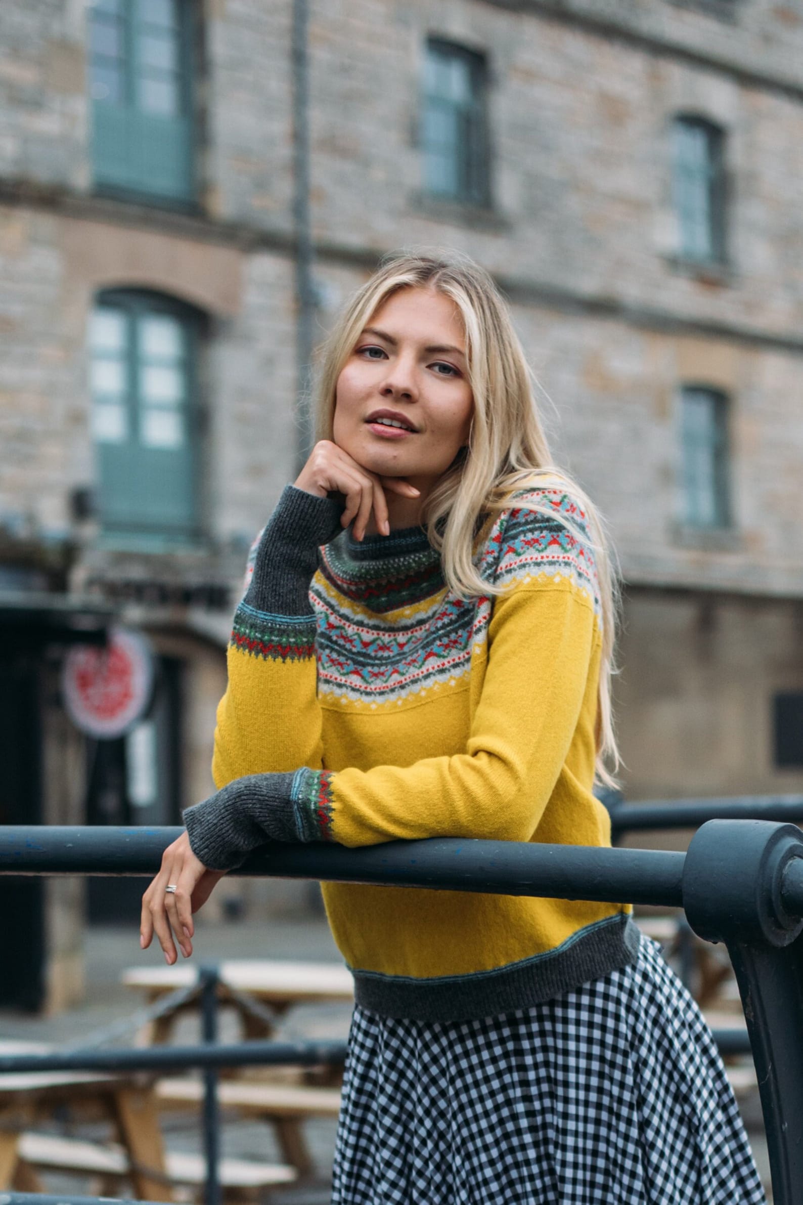 Alpine Short Sweater by Eribe in Piccalilli 100% Lambswool Fairisle ...