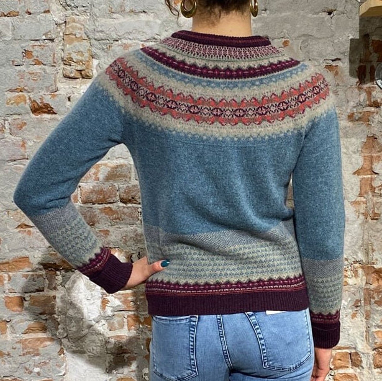 Alpine Cardigan by Eribe in Old Rose 96% Lambswool With Angora - Etsy UK