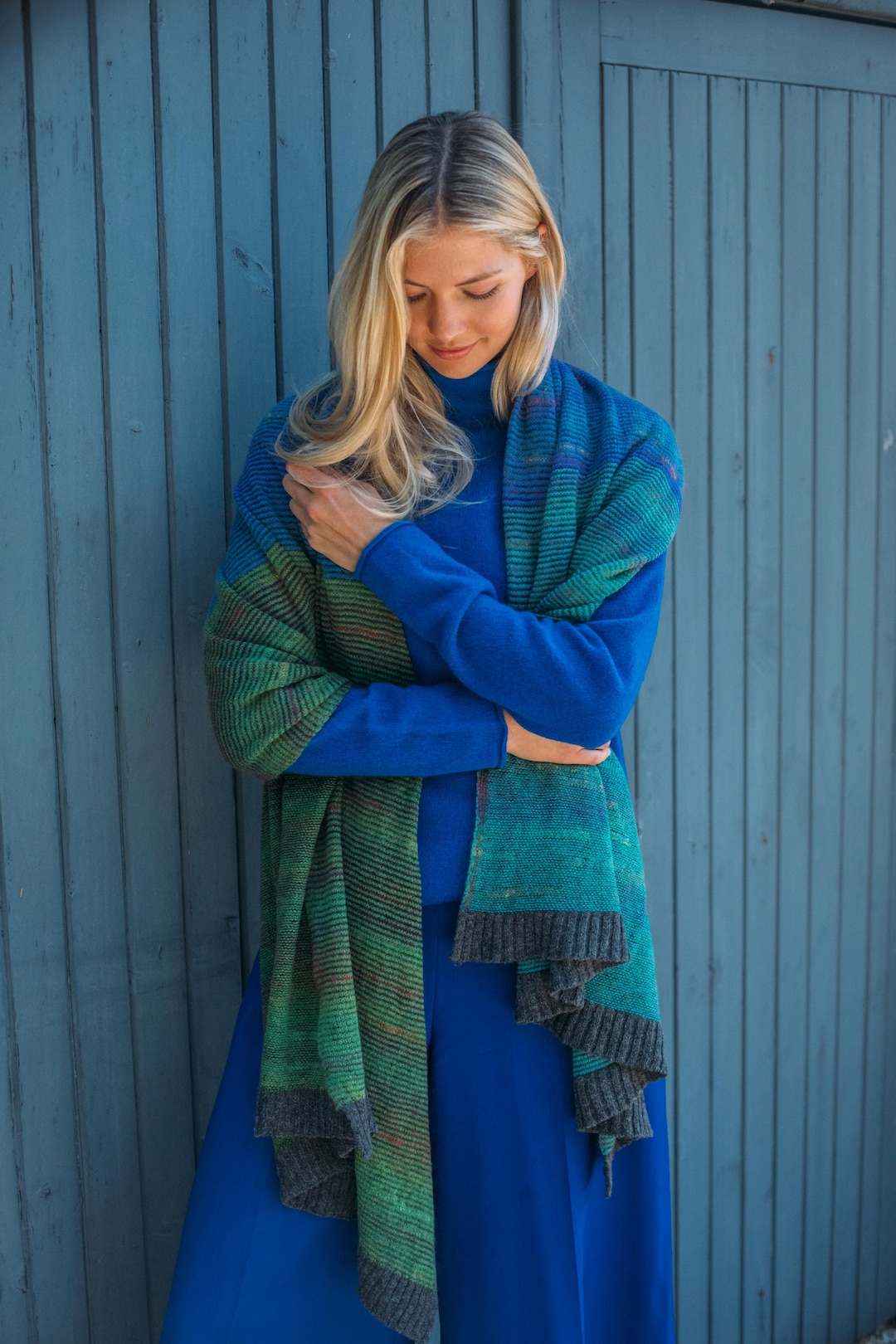 Eribe Treeline Wrap Scarf Oversized Hand Made From Merino and Mohair ...