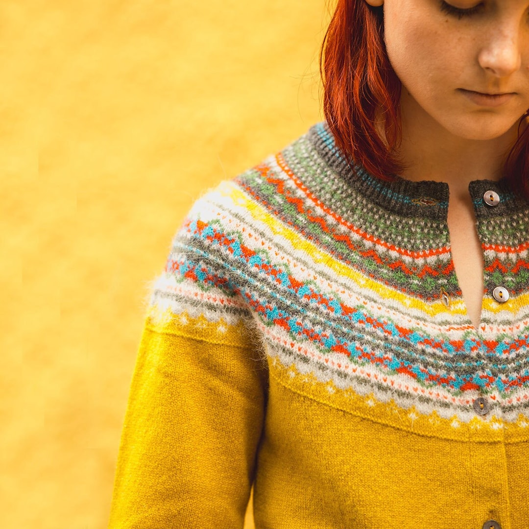 Alpine Cardigan by Eribe in Piccalilli 96% Lambswool With Angora ...