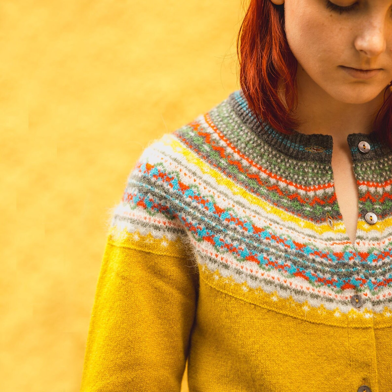 Alpine Cardigan by Eribe in Piccalilli 96% Lambswool With Angora ...
