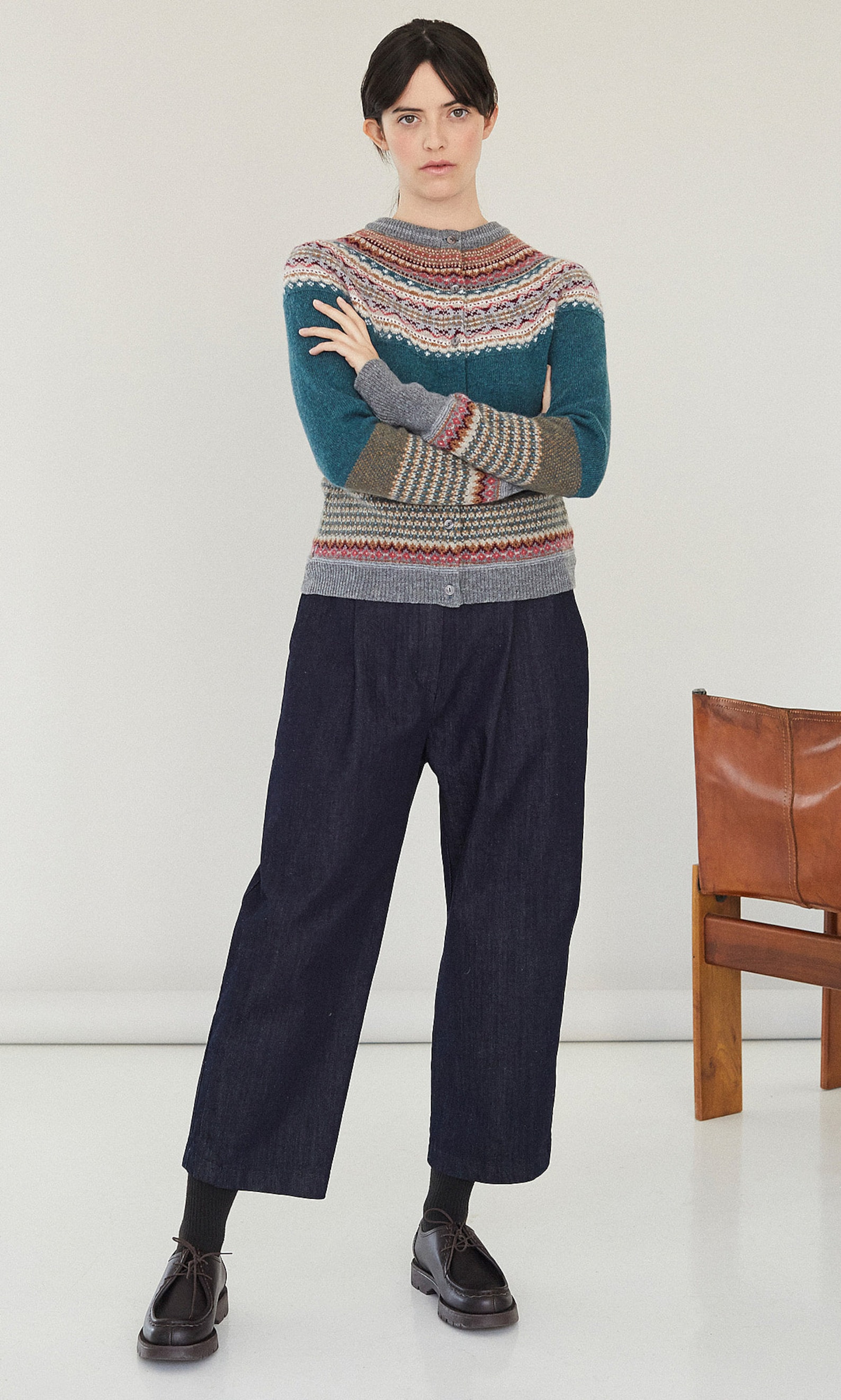 Alpine Cardigan by Eribe in Lugano 96% Lambswool With Angora Fairisle ...