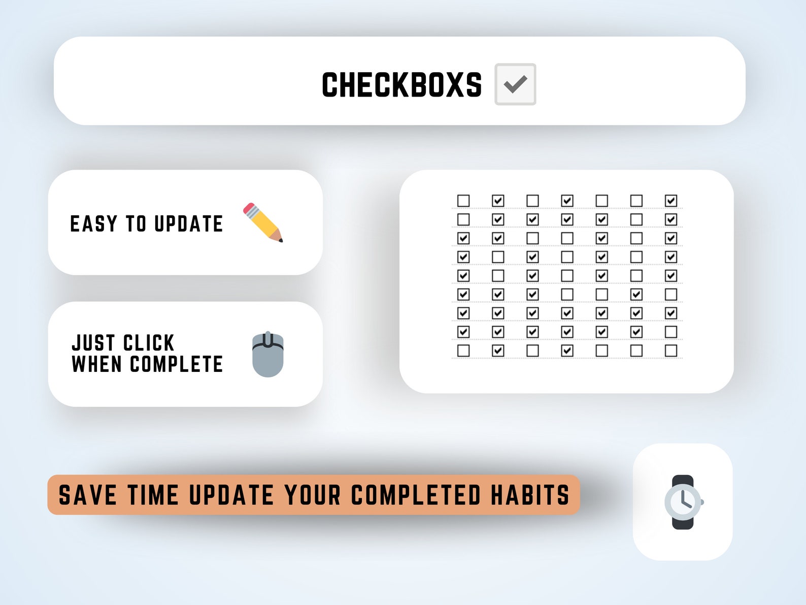 Simple Daily Habit Tracker With Checkboxes | Set Custom Daily Habits ...