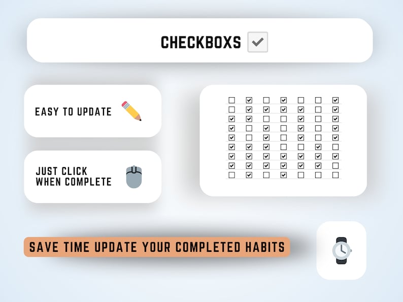 Simple Daily Habit Tracker With Checkboxes | Set Custom Daily Habits ...
