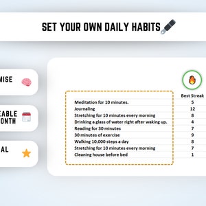 Simple Daily Habit Tracker With Checkboxes | Set Custom Daily Habits ...