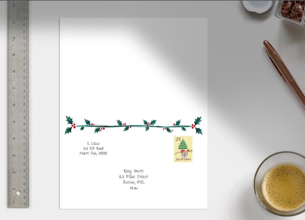 Customizable Santa Letter Template: Editable Christmas Printable (canva ...